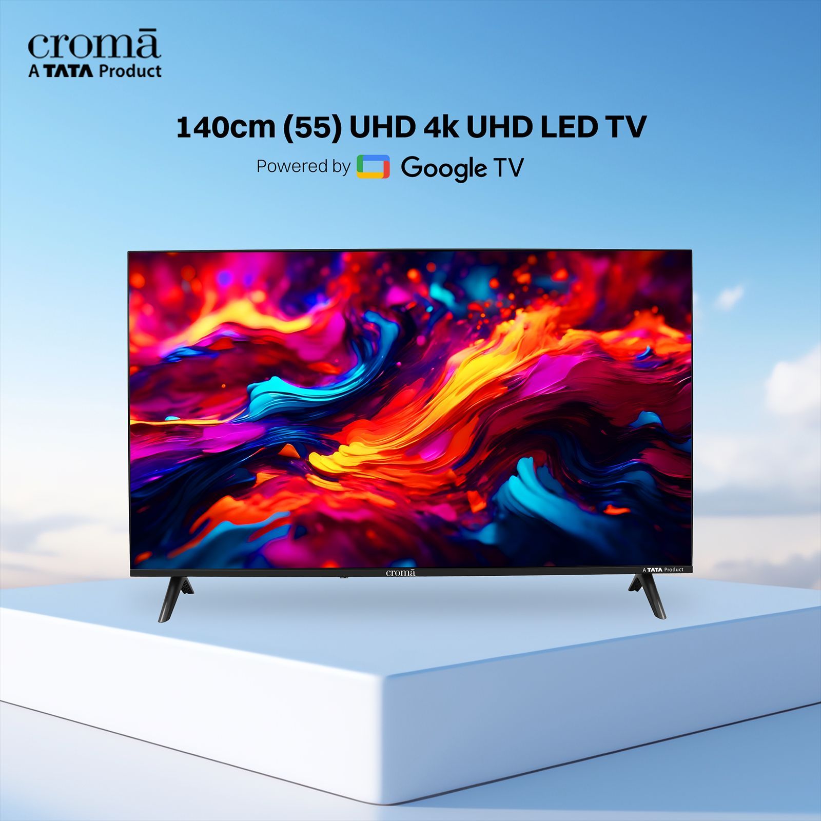 Buy Croma 139.7 cm (55 inch) 4K Ultra HD LED Google TV with Google Voice Assistant Online - Croma